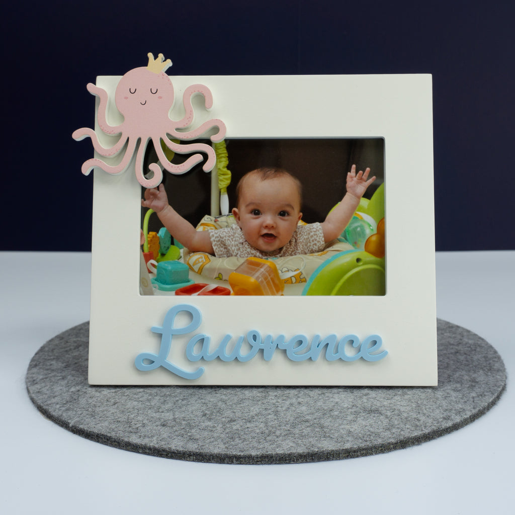 Personalised Child’s Photo Frame with Name & Cartoon Decoration ...