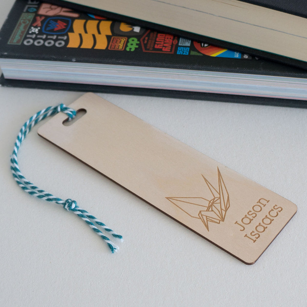 Personalised bookmark featuring minimal origami crane – Belvedere ...