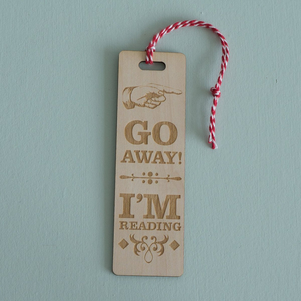 Funny bookworm bookmark "Go away I'm reading" – Belvedere Collections