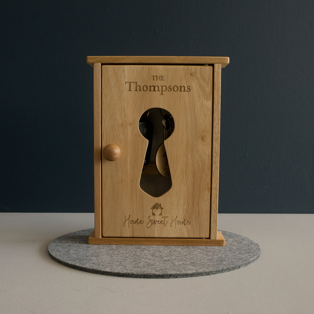 Personalised key box. Wooden key locker cupboard. Family house key ...