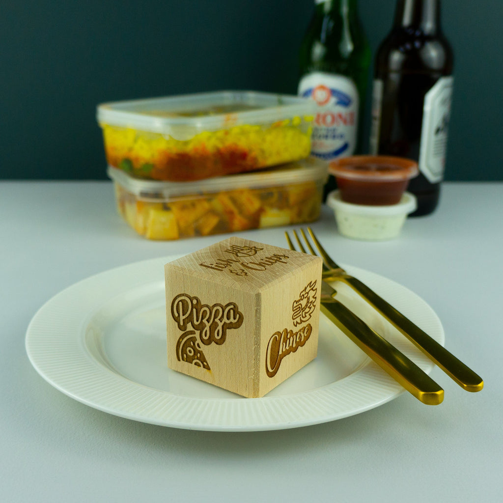 Takeaway food decision making dice. Personalised reward dice ...