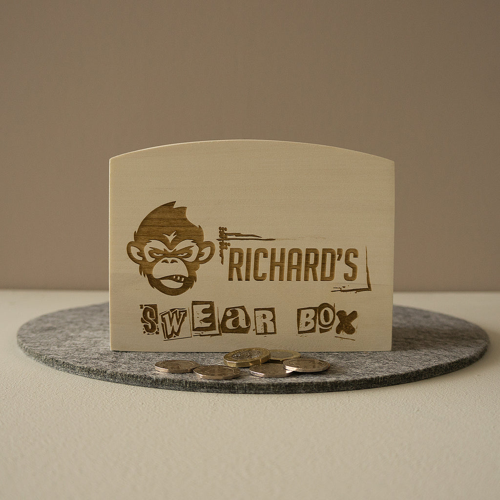 Personalised money box. Engraved wooden beer money funds box ...