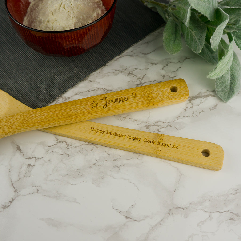 Personalised wood cooking utensils Star Baker Top Chef spoon spatula ...